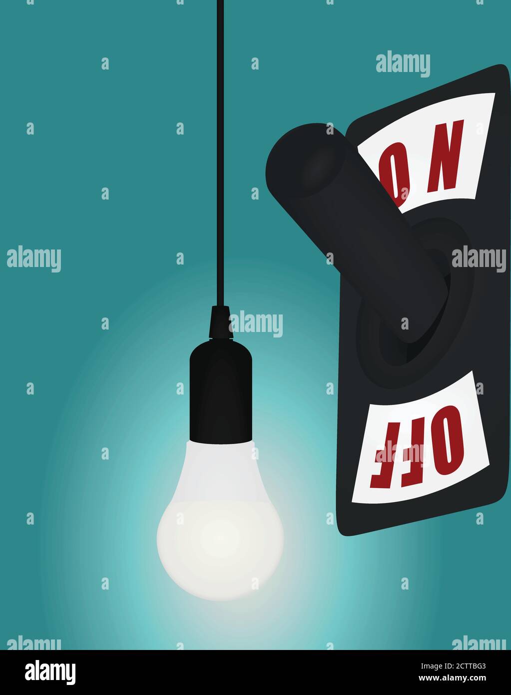 Black metallic switch with bulb. vector illustration Stock Vector Image ...