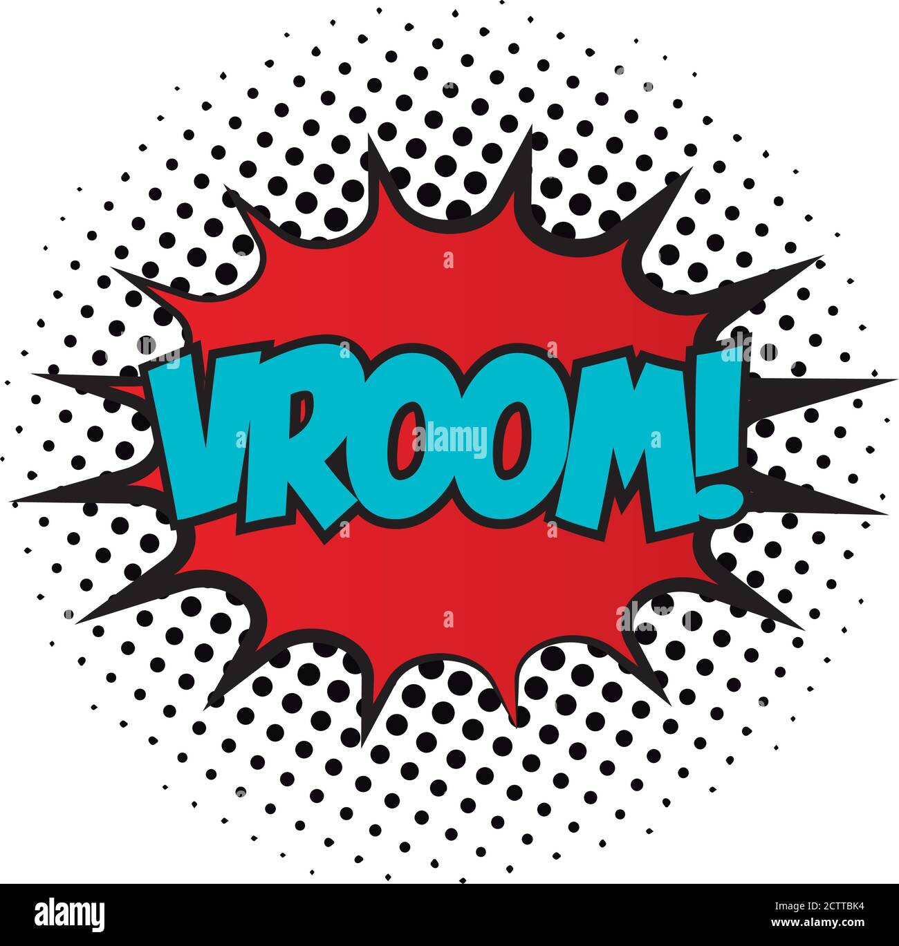 expression splash with vroom word pop art fill style vector ...