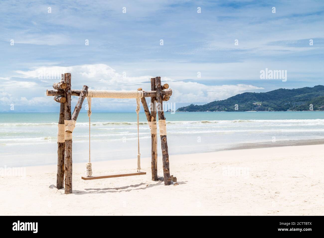 Exotic Tropical Paradise Swings over Crystal Clear Turquoise Blue Ocean ...