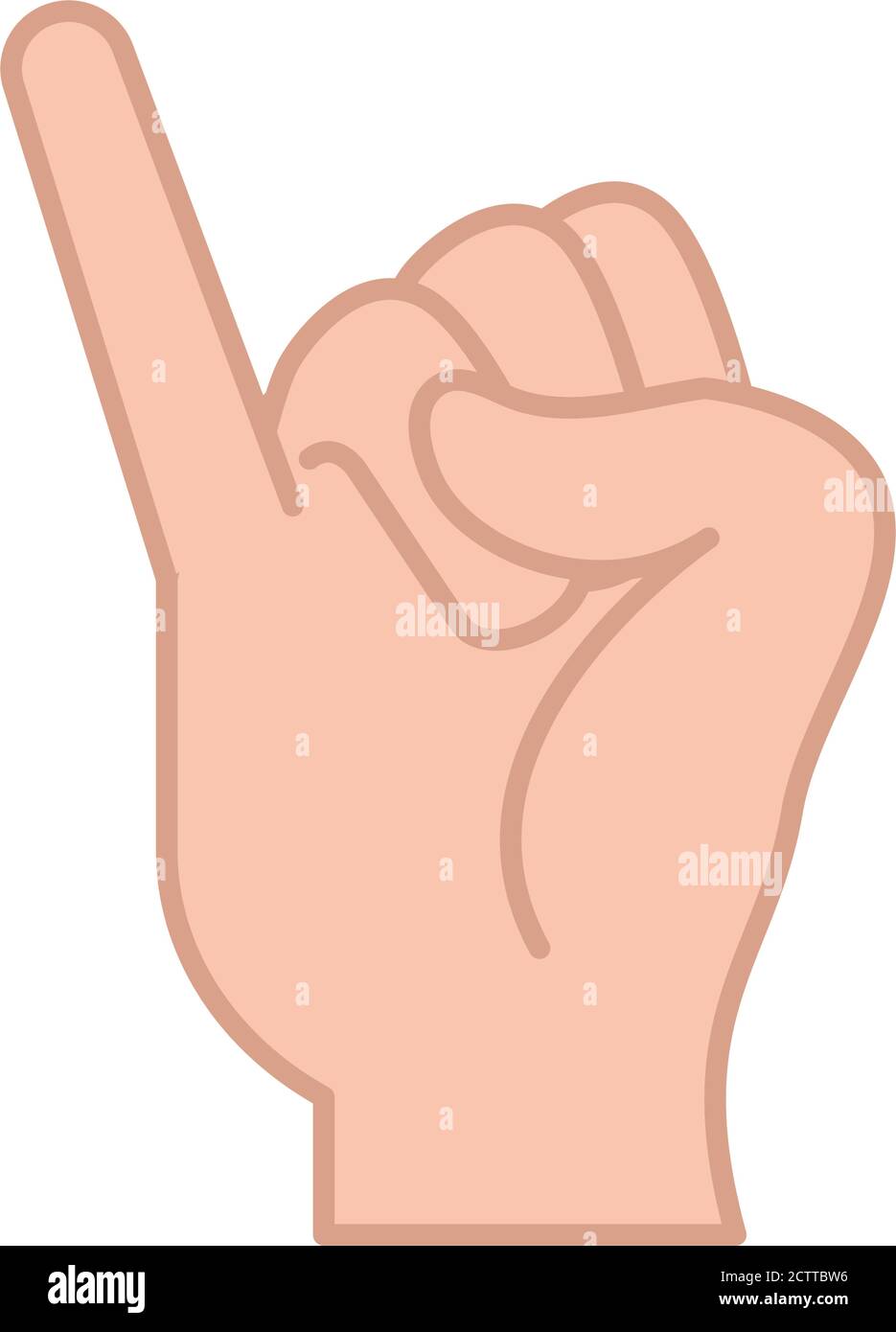 sign language hand gesture indicating j letter vector illustration line ...