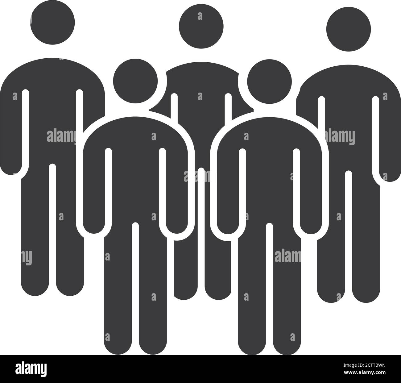 people avatar standing together group vector illustration silhouette ...