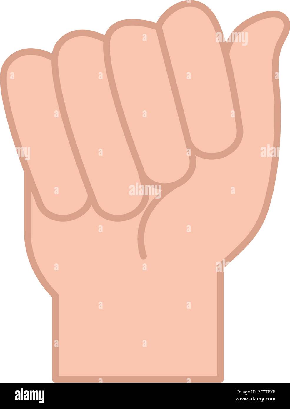 sign language hand gesture indicating a letter vector illustration line and fill icon Stock ...