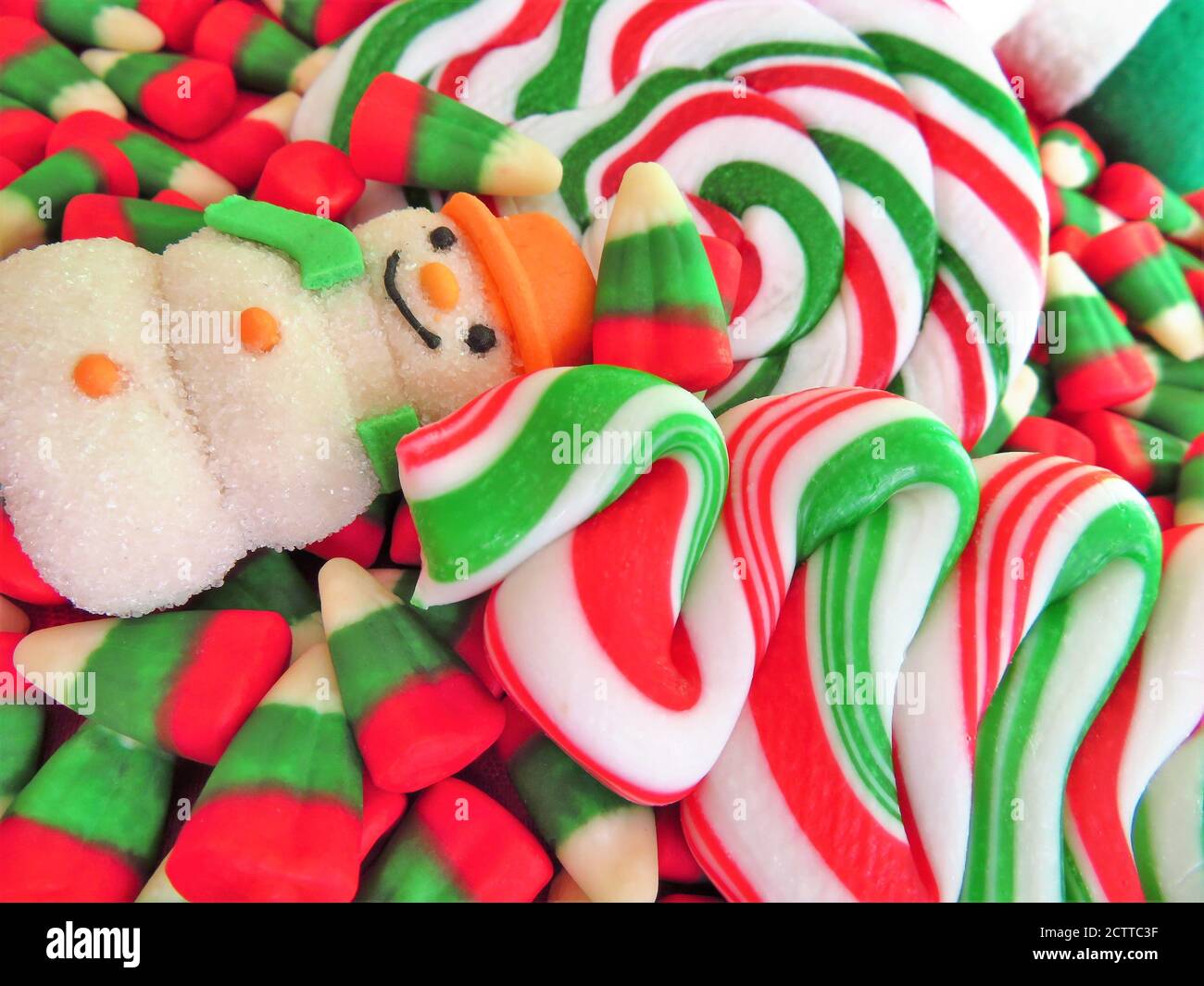 Christmas candy variety in red, white, and green Stock Photo - Alamy