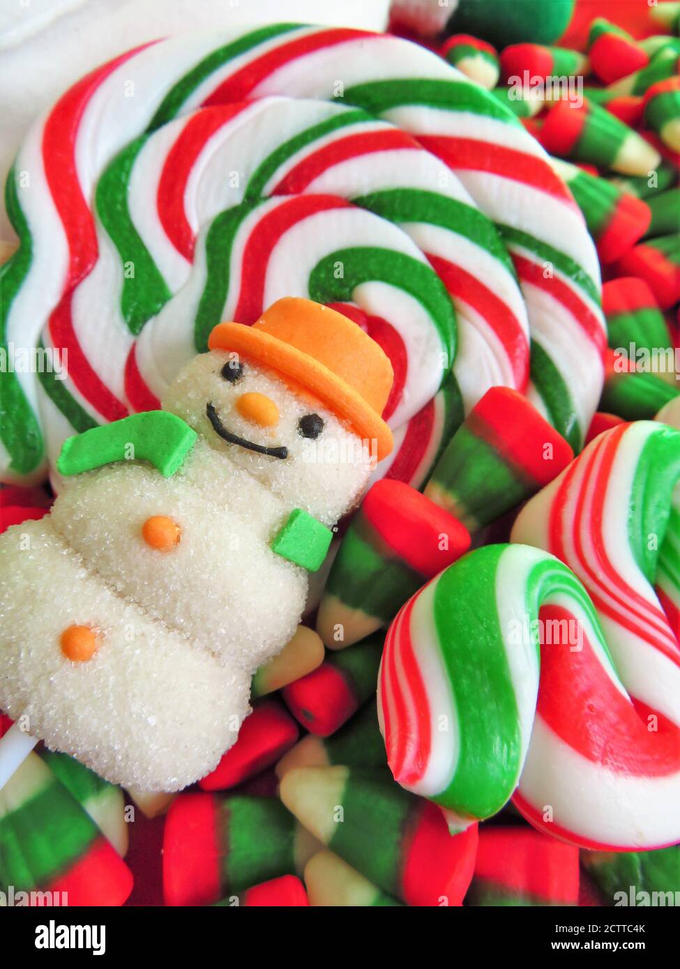 Christmas candy variety in red, white, and green Stock Photo - Alamy