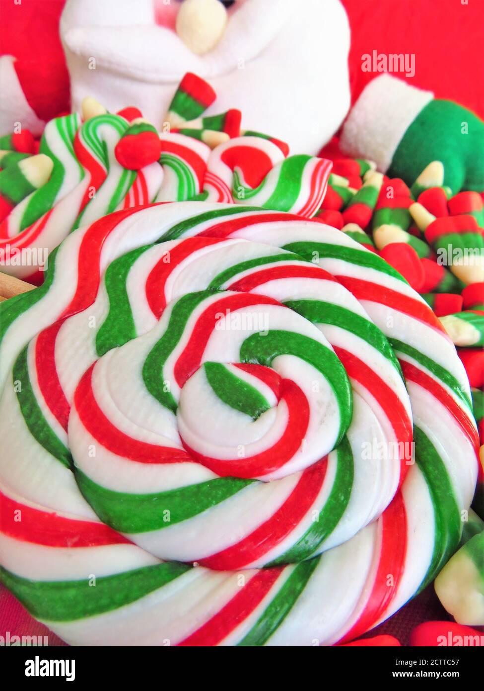Christmas candy variety in red, white, and green Stock Photo - Alamy