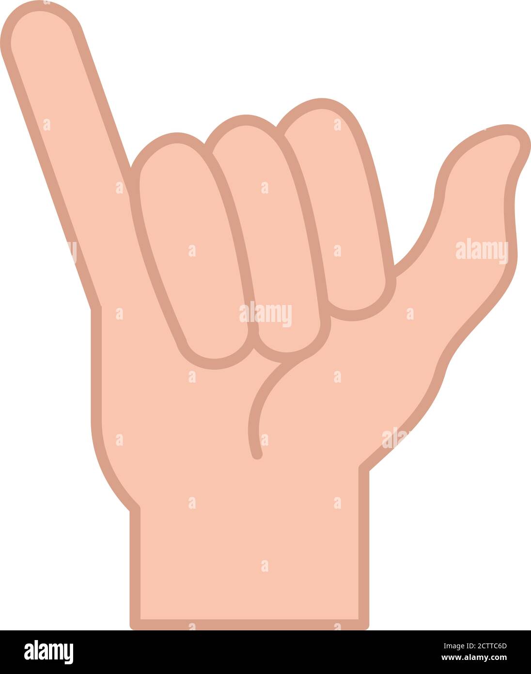 sign language hand gesture indicating y letter vector illustration line and fill icon Stock ...