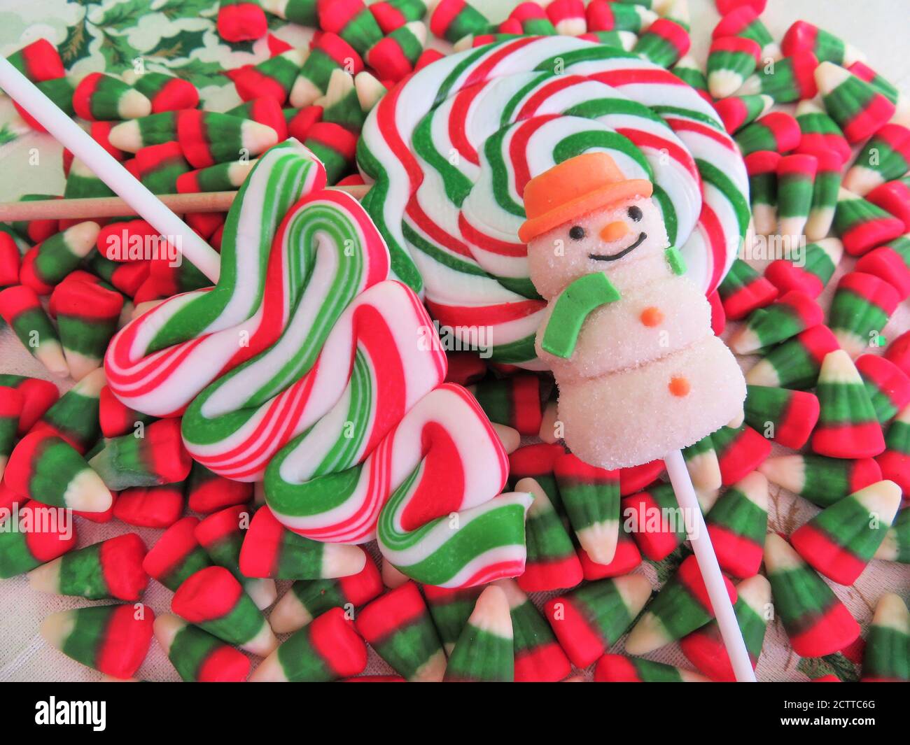 Christmas candy variety in red, white, and green Stock Photo - Alamy