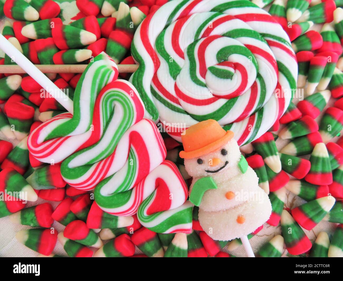 Christmas candy variety in red, white, and green Stock Photo - Alamy