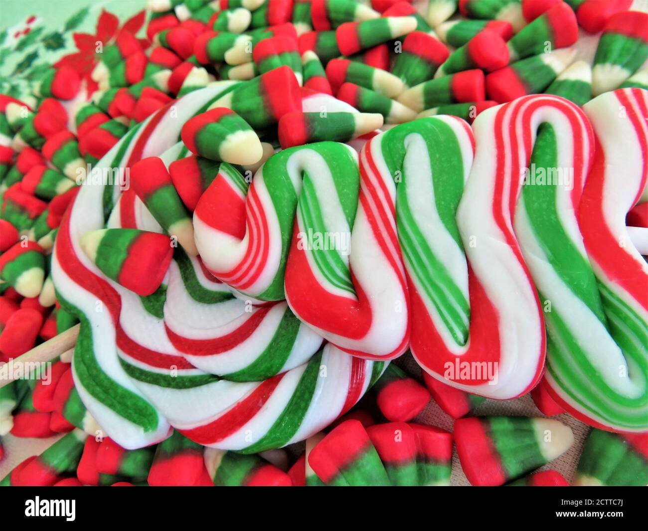 Christmas candy variety in red, white, and green Stock Photo - Alamy
