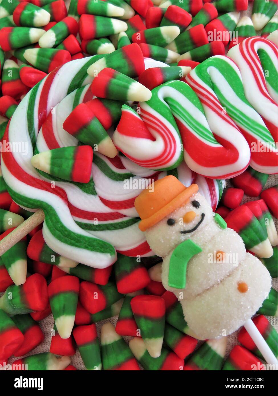 Christmas candy variety in red, white, and green Stock Photo - Alamy