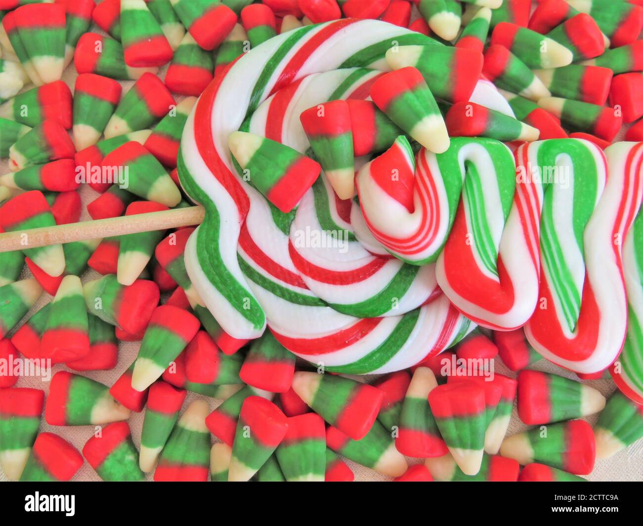 Christmas candy variety in red, white, and green Stock Photo - Alamy