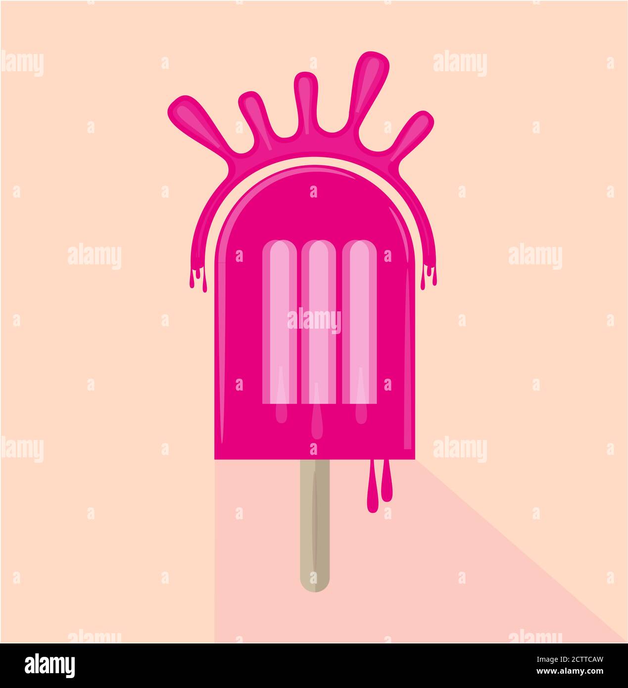 Pink ice cream melt Stock Vector Images - Alamy