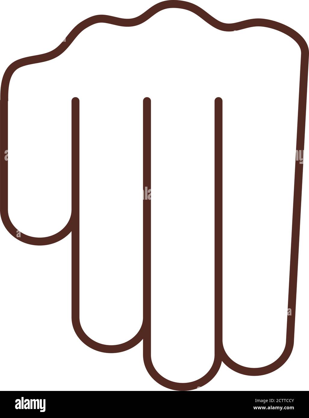 sign language hand gesture indicating m letter vector illustration line ...