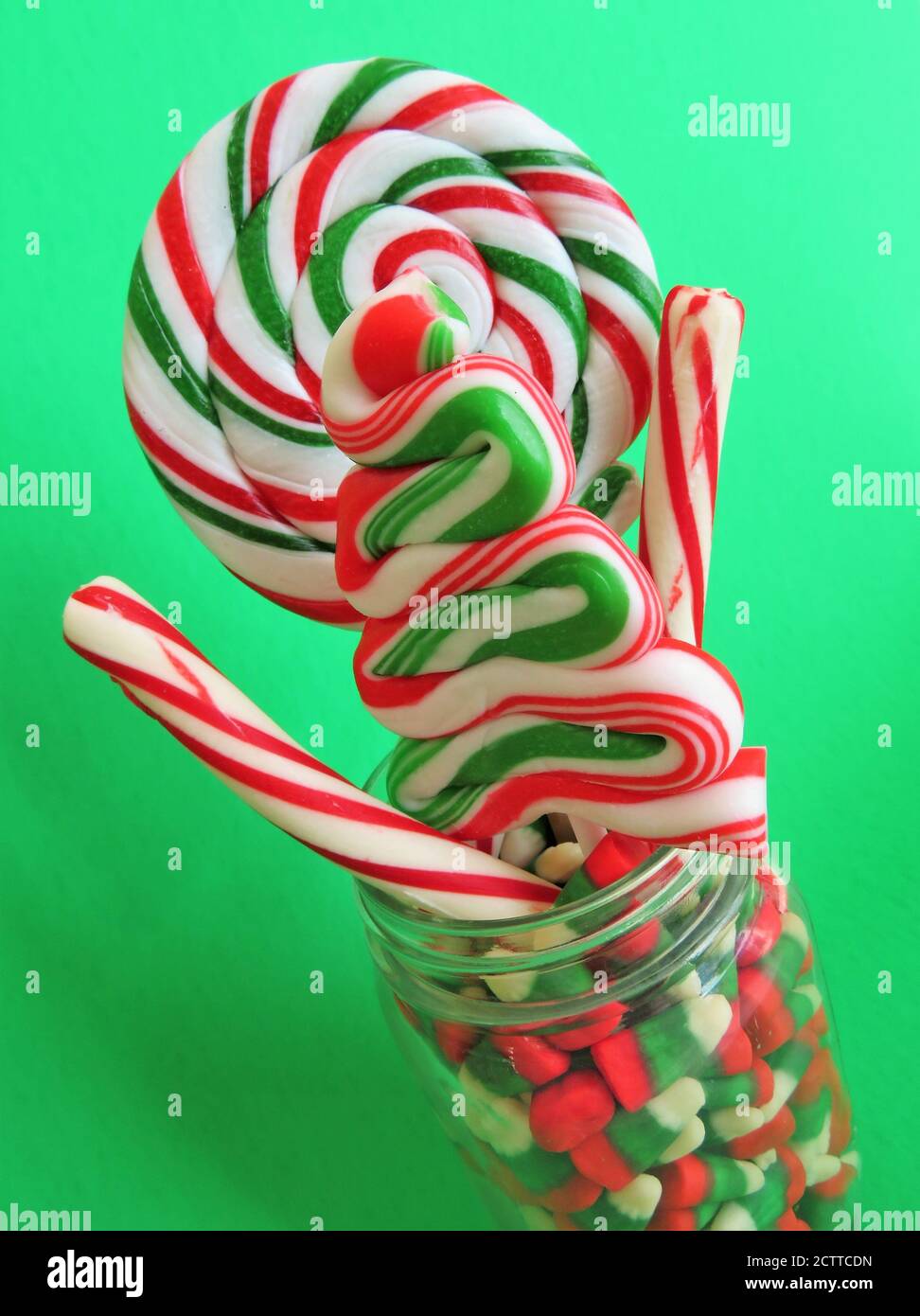 Christmas candy variety in red, white, and green with a green ...