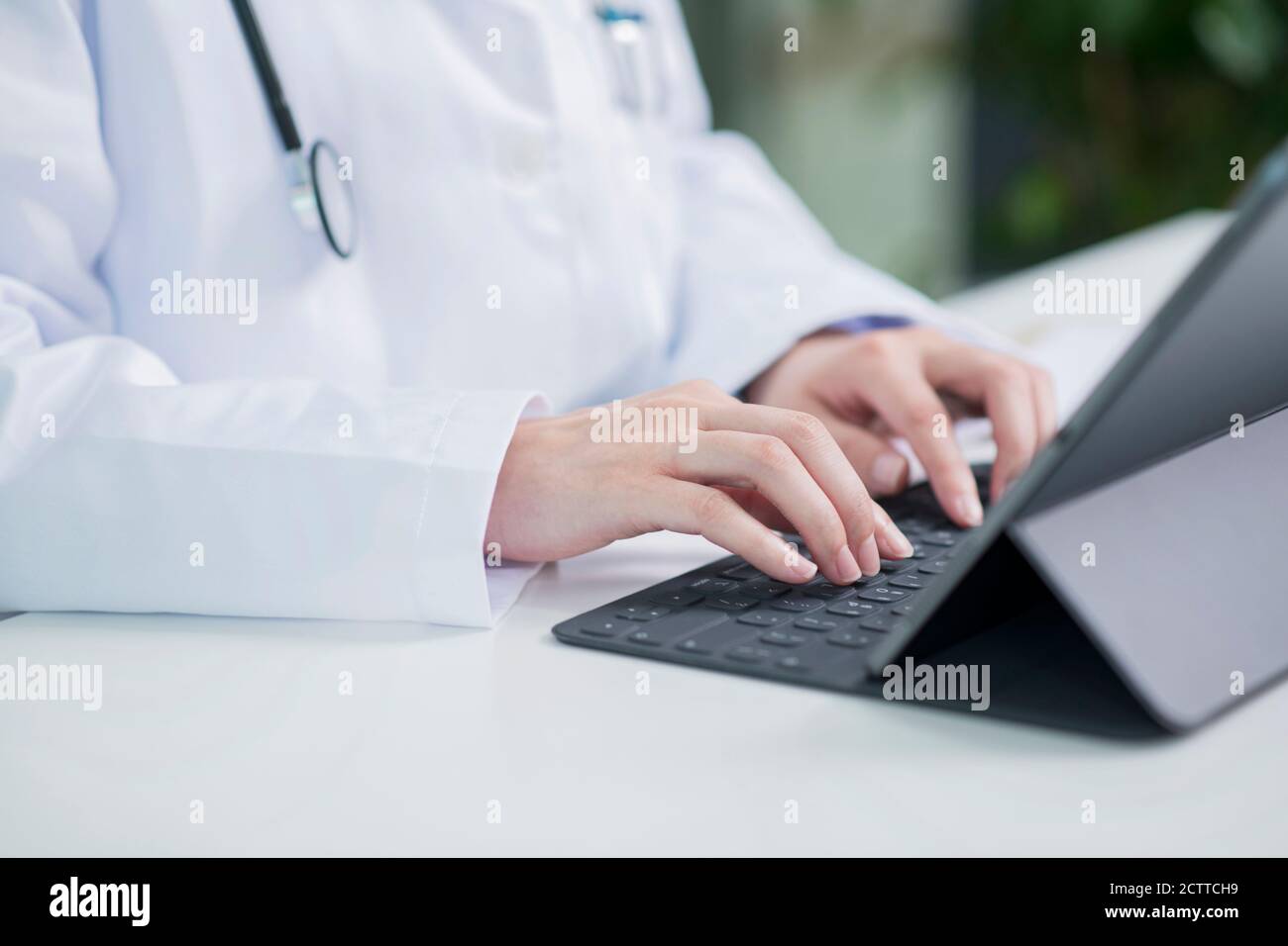 Science, chemistry, biology, and medicine concept, scientist with ...