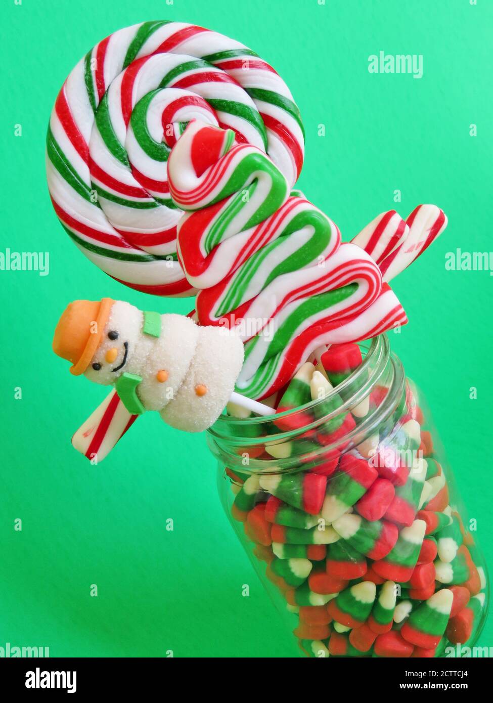 Christmas candy variety in red, white, and green with a green ...