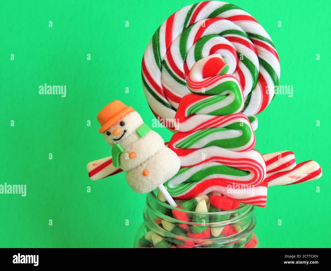 Christmas candy variety in red, white, and green with a green ...