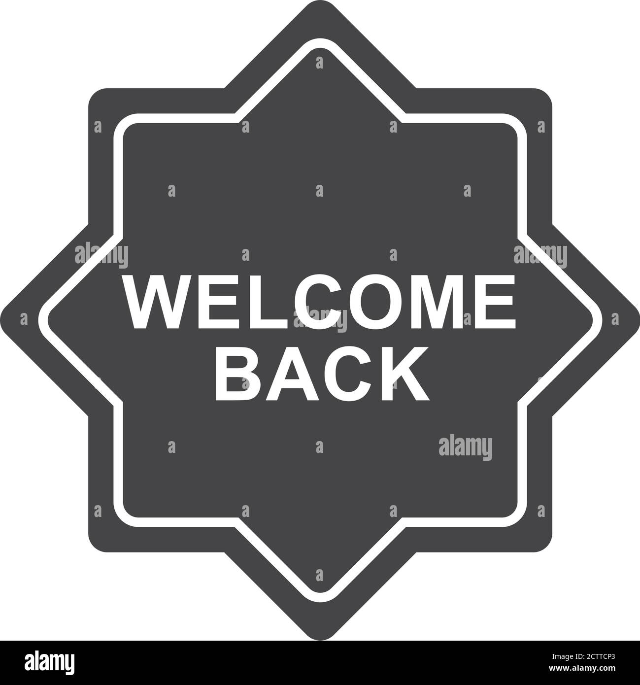 welcome back sticker label template design vector illustration ...