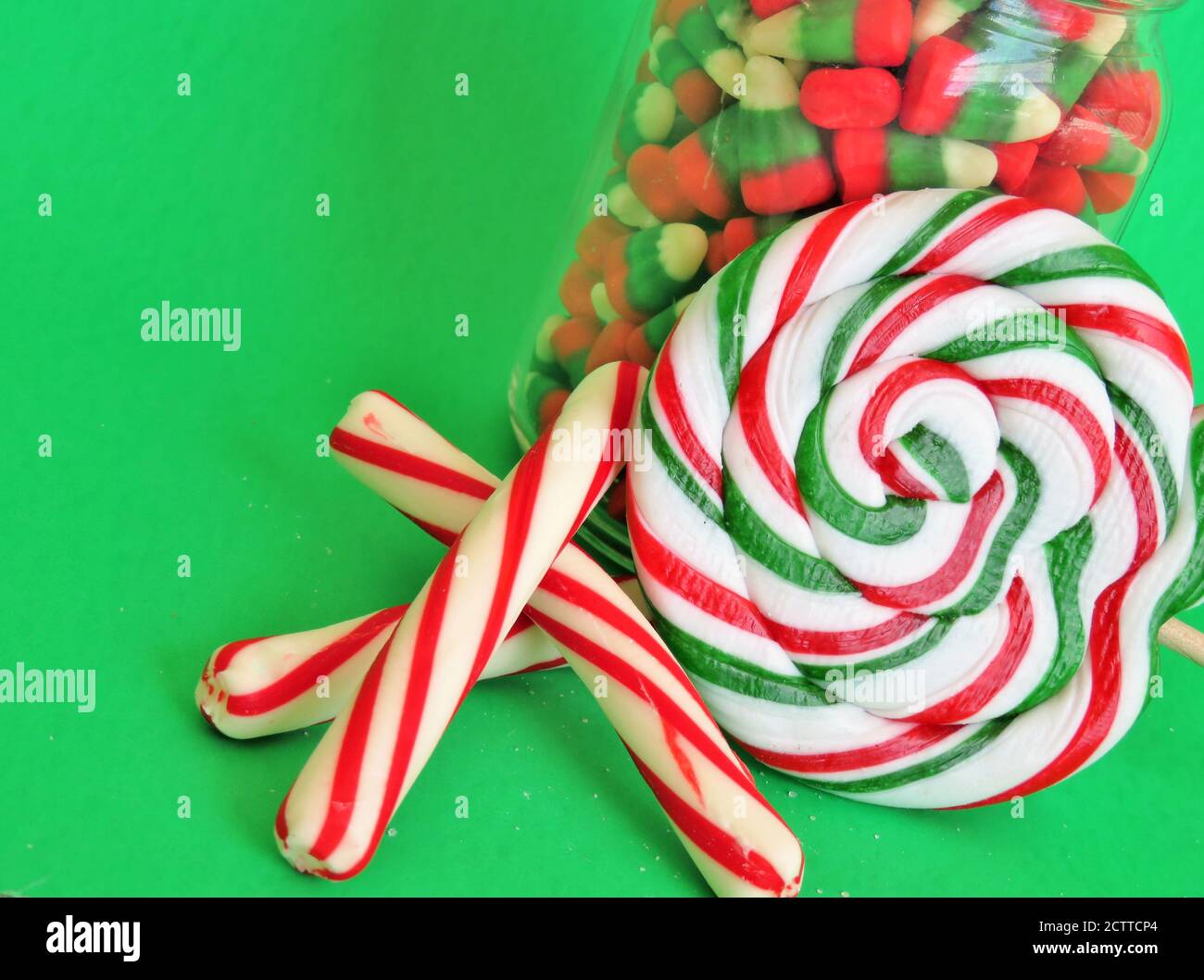 Christmas candy variety in red, white, and green with a green ...