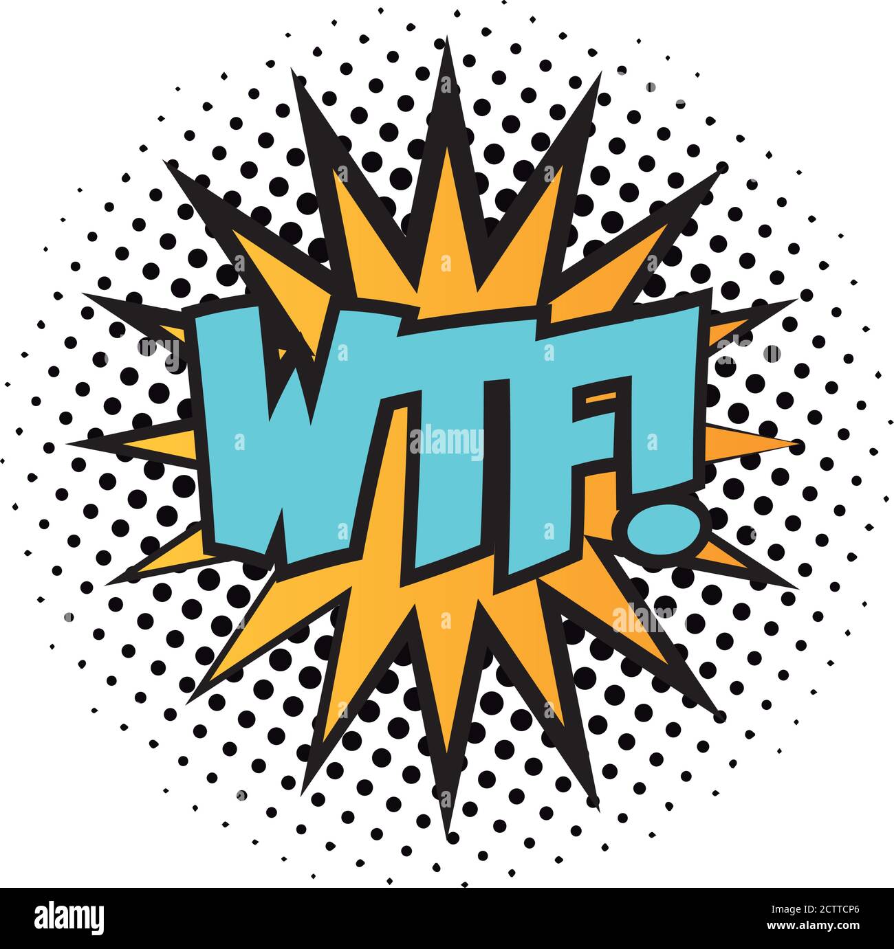 expression splash with wtf word pop art fill style vector illustration ...