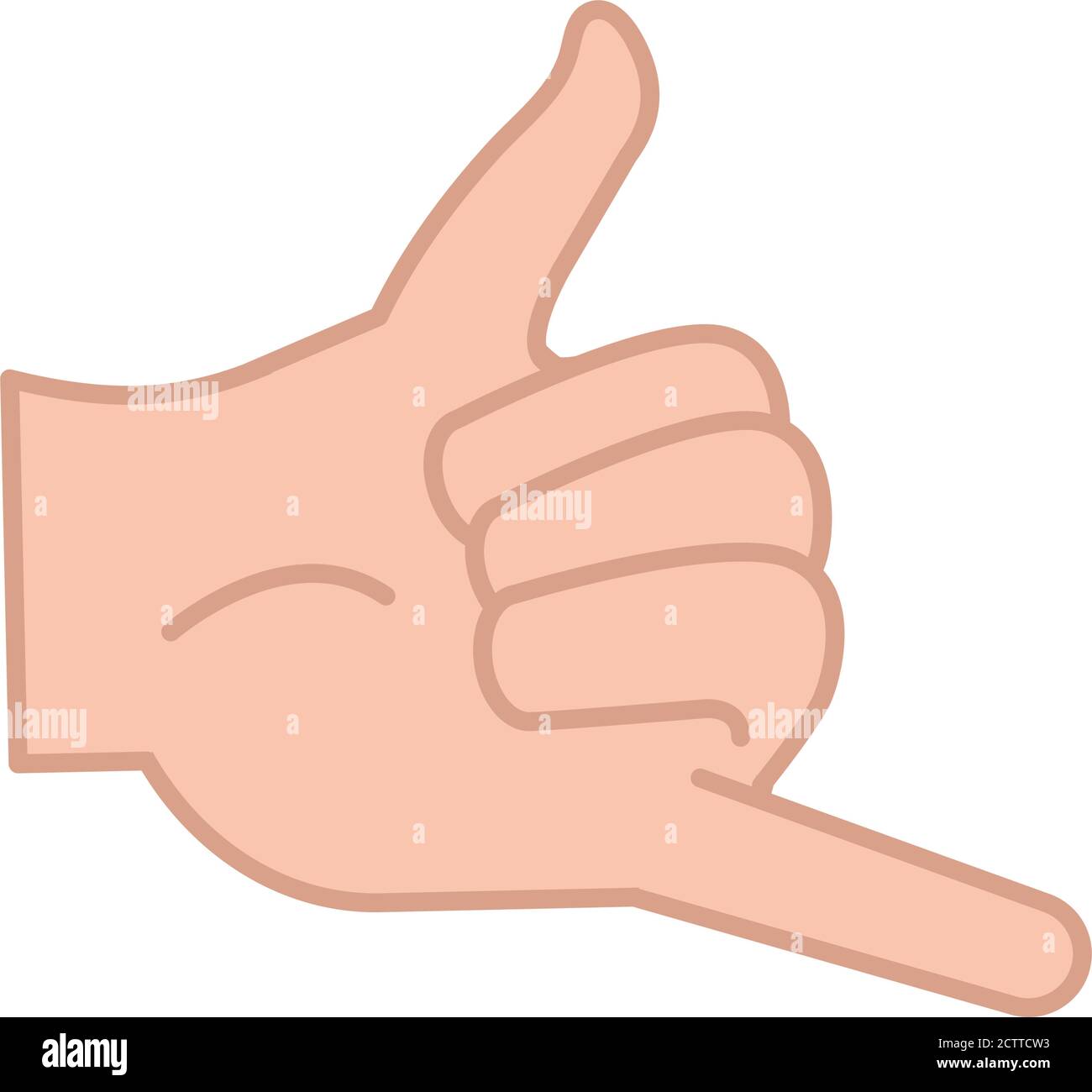 sign language hand gesture indicating aloha vector illustration line ...