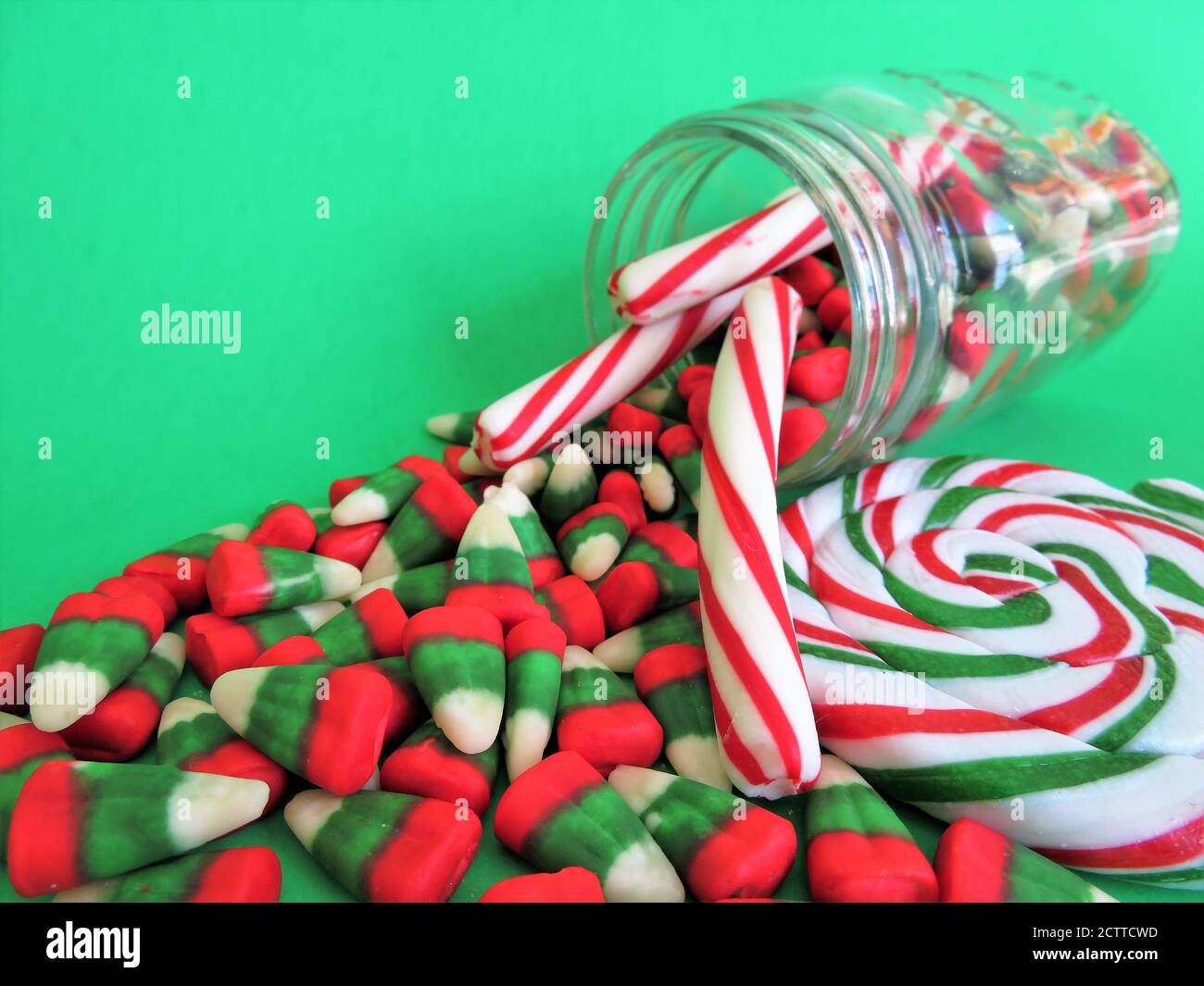 Christmas candy variety in red, white, and green with a green ...