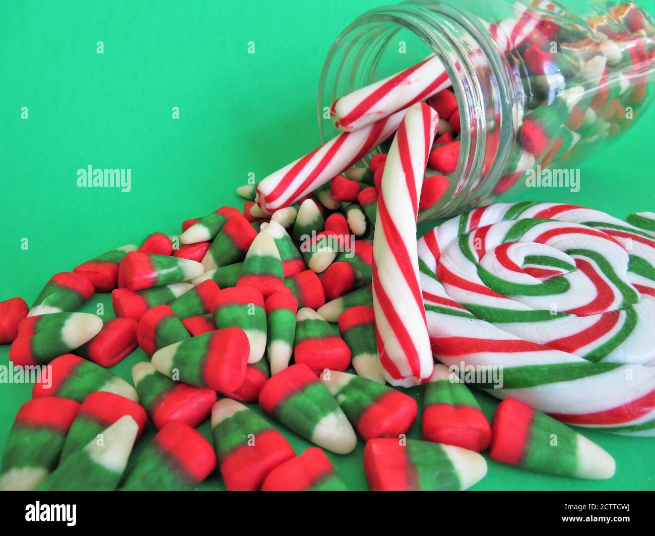 Christmas candy variety in red, white, and green with a green ...