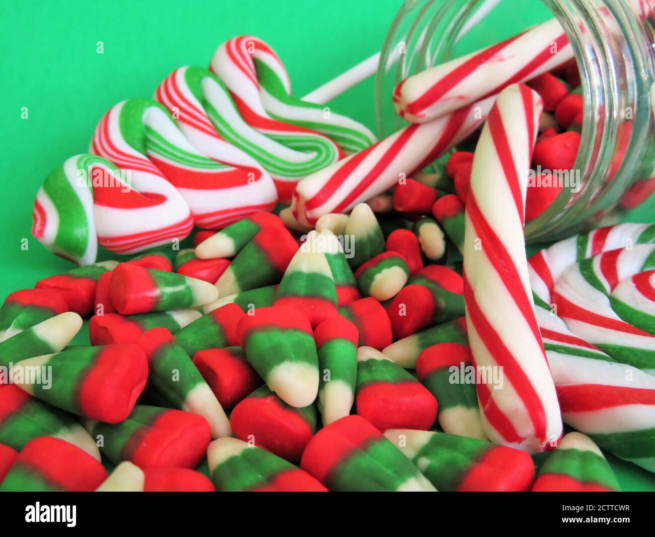 Christmas candy variety in red, white, and green with a green ...