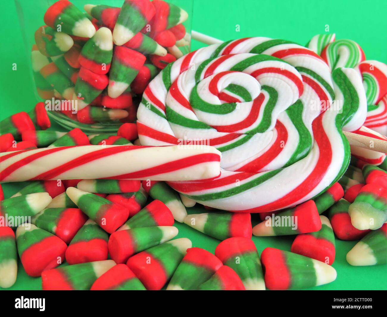 Christmas candy variety in red, white, and green Stock Photo - Alamy