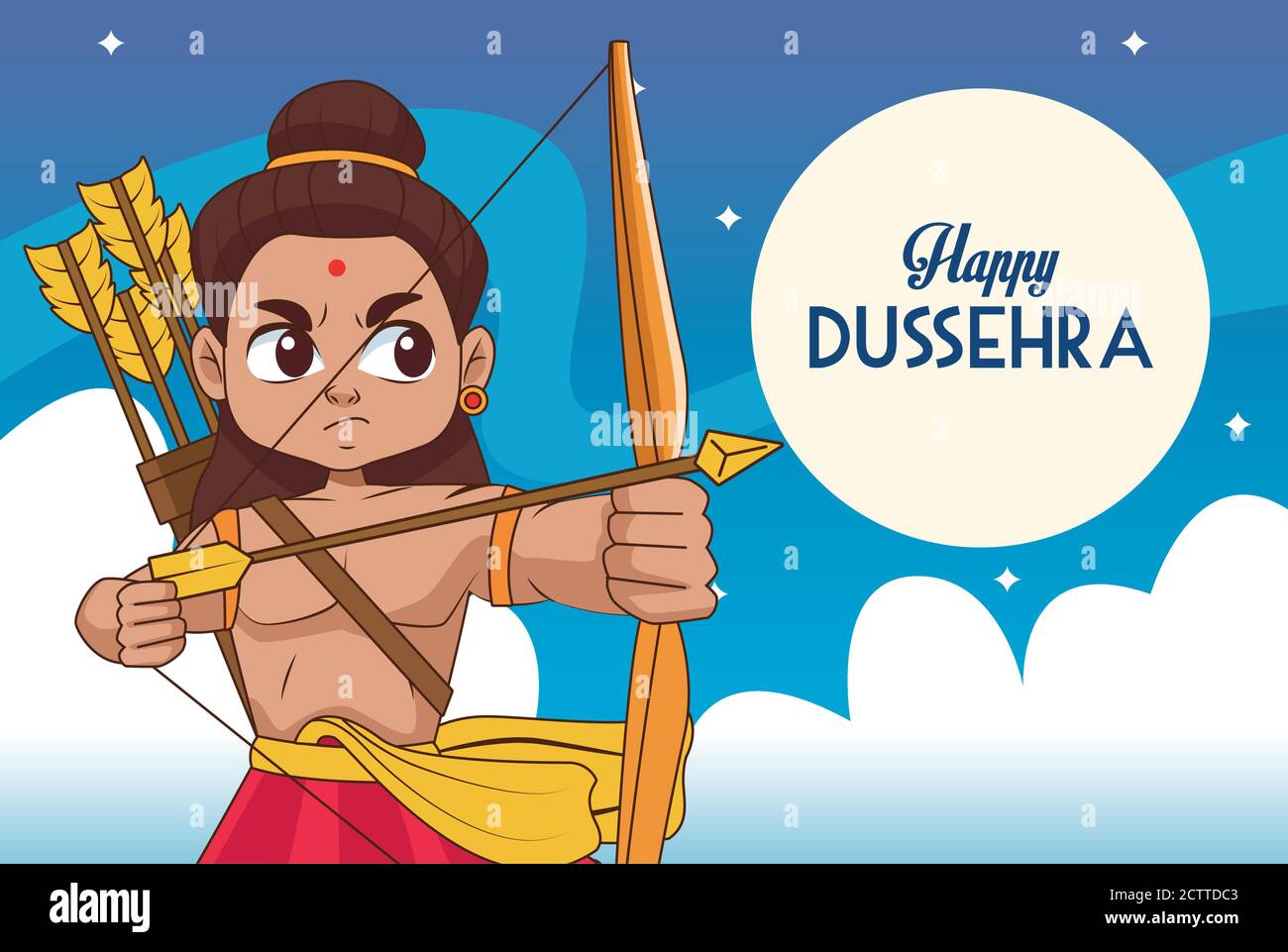 happy dussehra festival poster with rama character at night scene ...