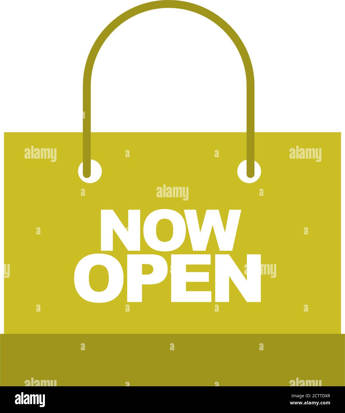 shopping bag now open message marketing branding vector illustration ...