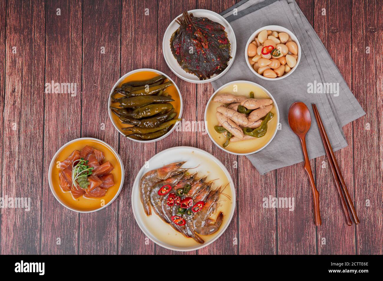 Delicious Korean food, a collection of various Korean dishes 071 Stock ...