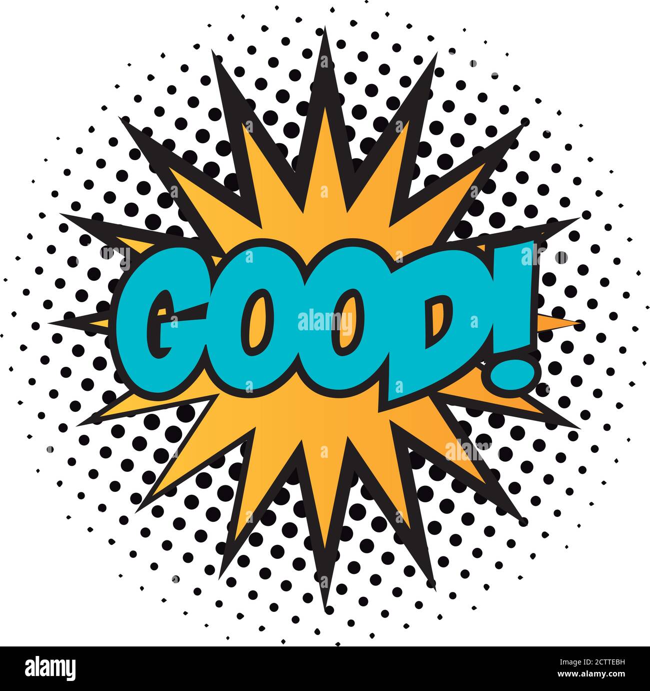 expression splash with good word pop art fill style vector illustration ...