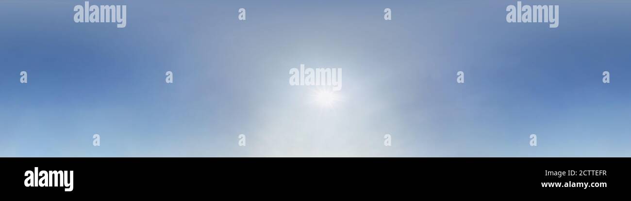 Seamless clear blue sky hdri panorama 360 degrees angle view with ...