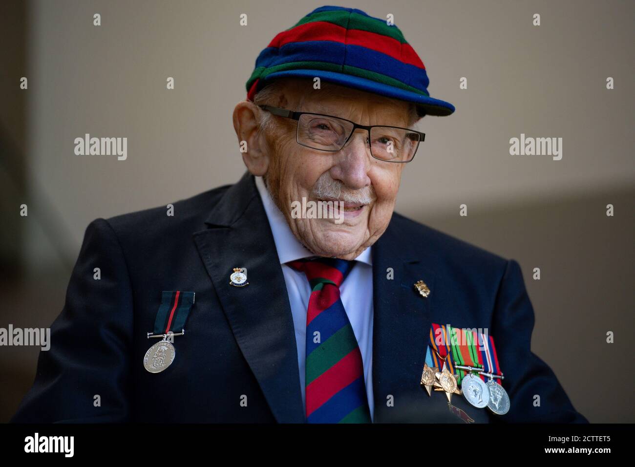 Captain Sir Tom Moore in Marston Moretaine, Bedford at the launch event ...