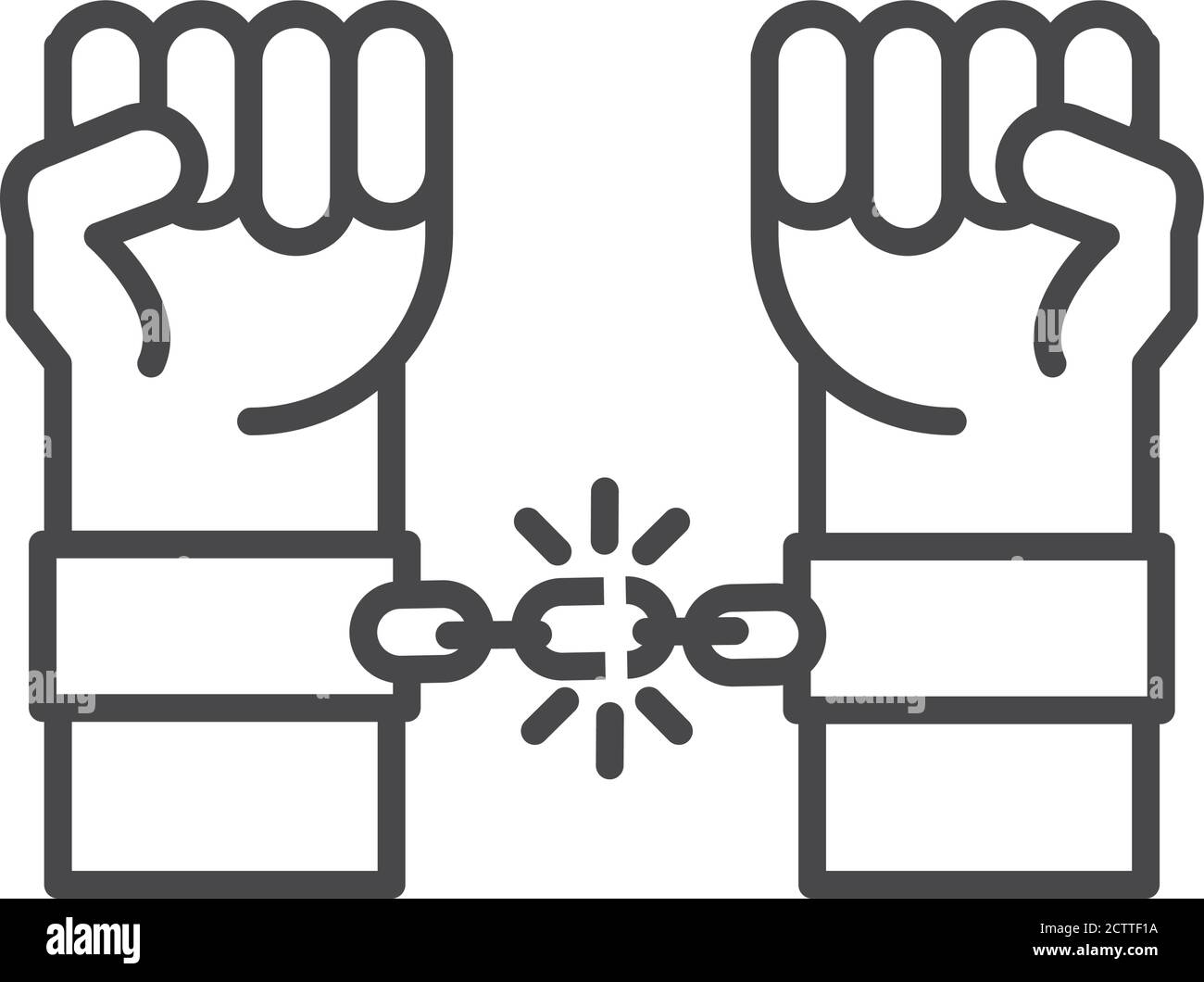 international human rights day, fist raised up hands breaking chain ...