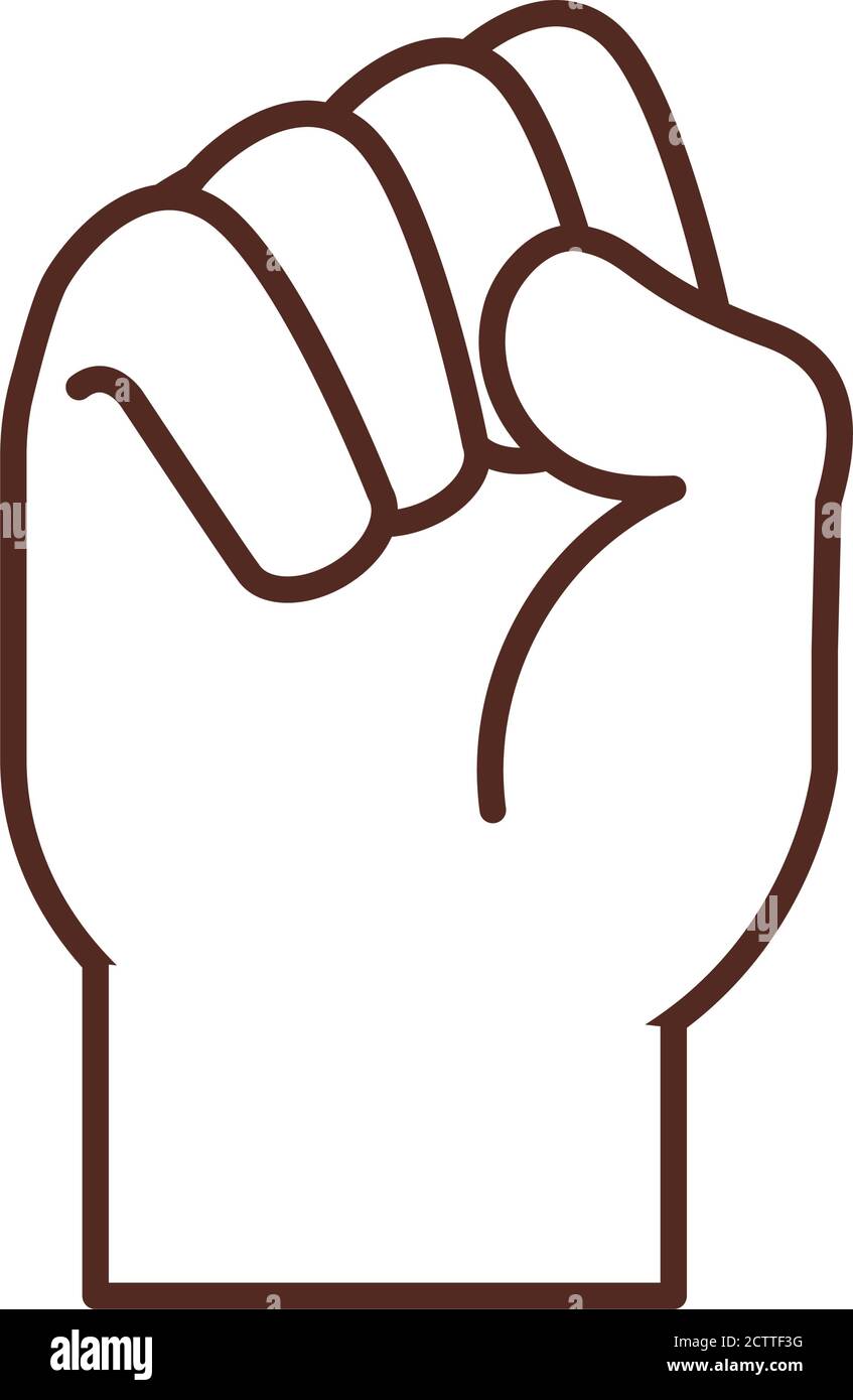 sign language hand gesture indicating s letter vector illustration line ...
