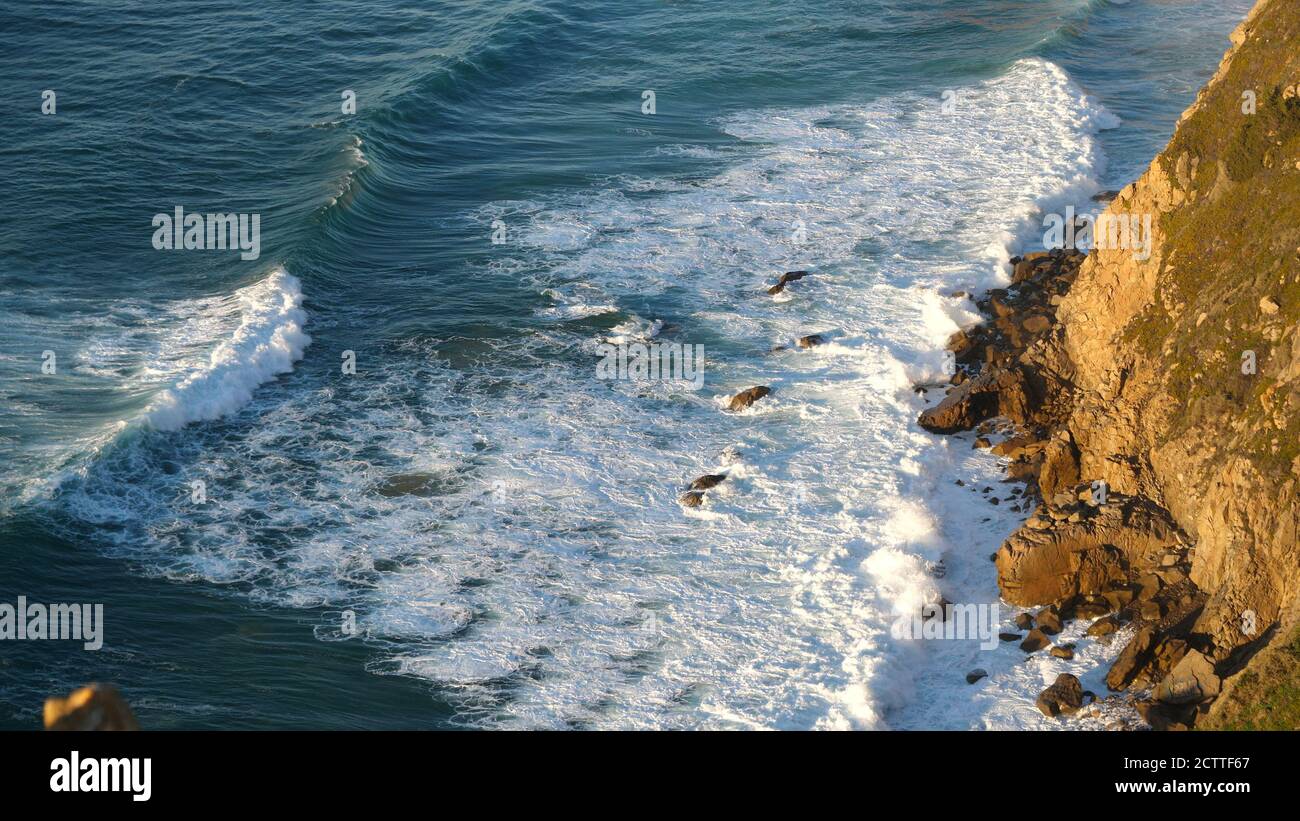 Waves of Atlantic ocean. Cabo da Roca, Portugal Stock Photo - Alamy