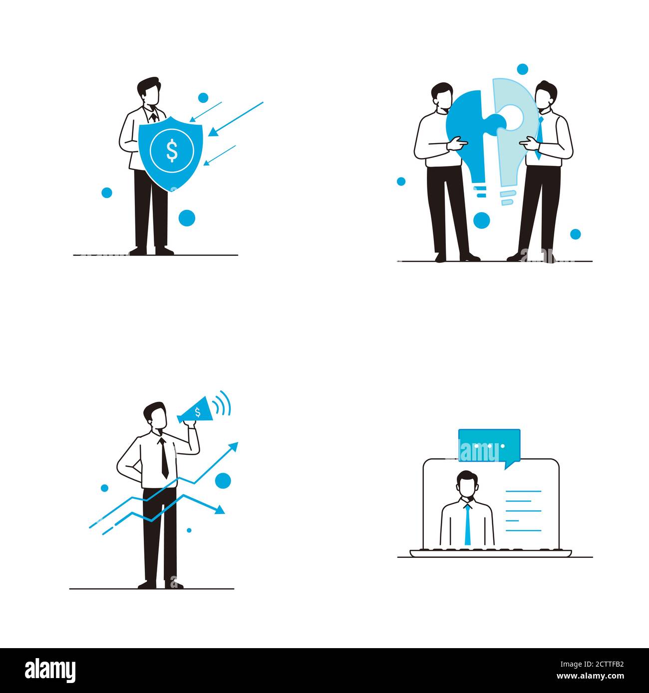 Set of flat linear icons related to business. Symple line pictograms ...
