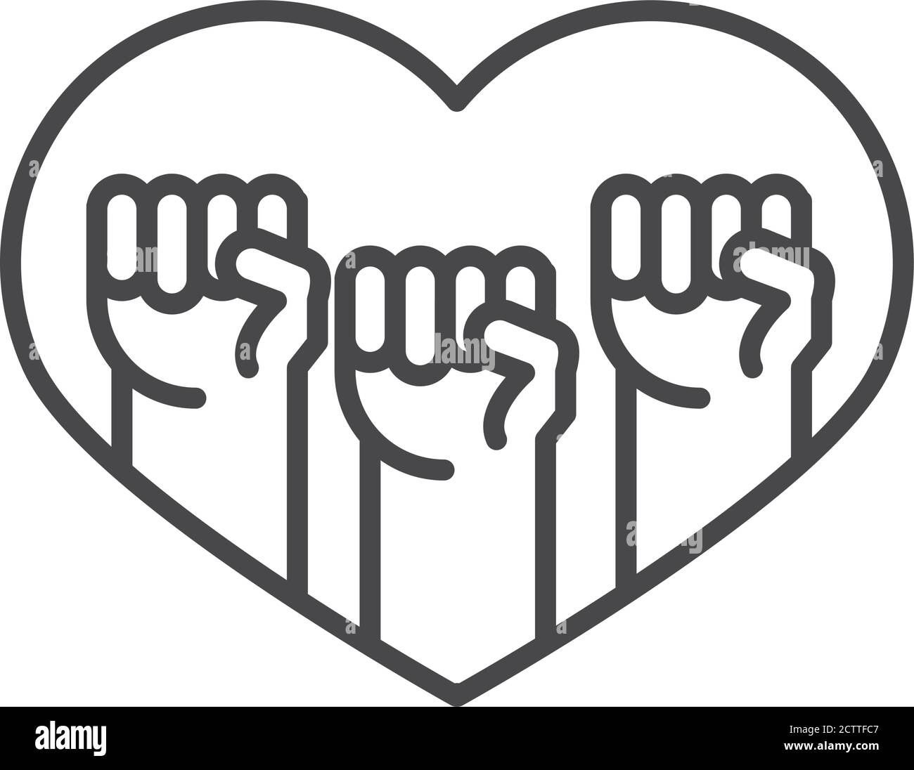 International Human Rights Day Raised Hands In The Heart Vector