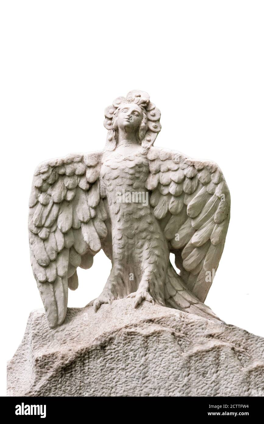 Statue of a young angel isolated on white Stock Photo - Alamy