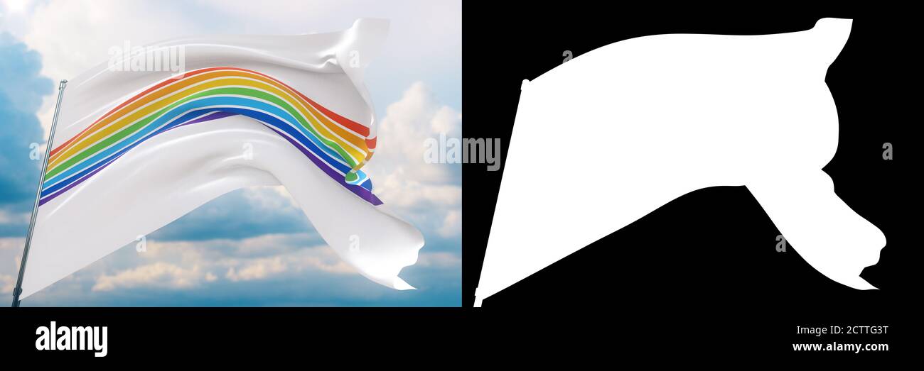 Flag of the Jewish Autonomous Oblast. High resolution close-up 3D ...