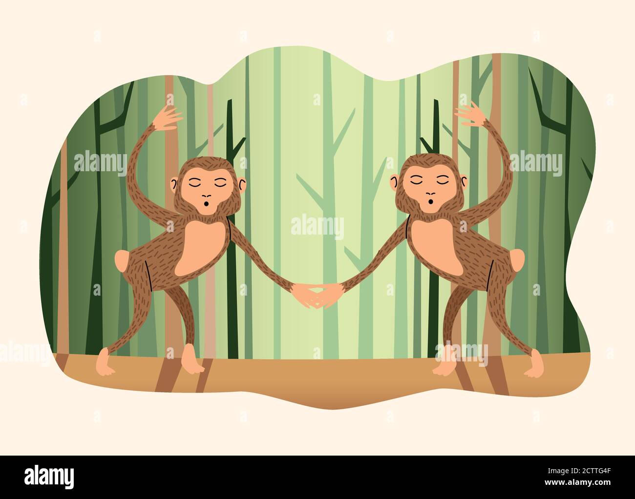 2 monkeys Stock Vector Images - Alamy