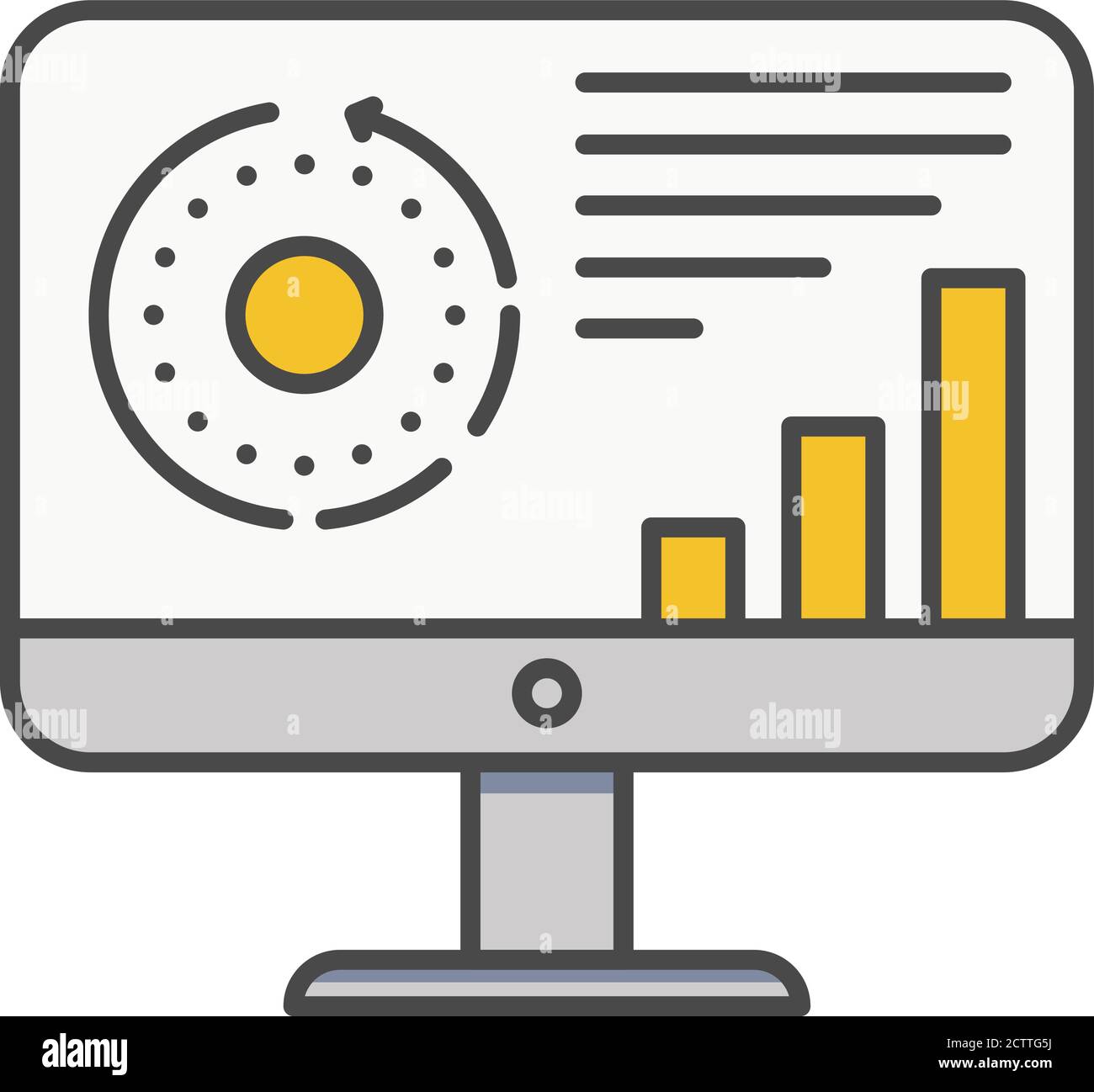 Desktop computer with financial chart. Vector icon Stock Vector Image ...