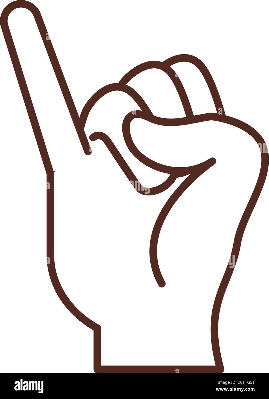 sign language hand gesture indicating j letter vector illustration line ...