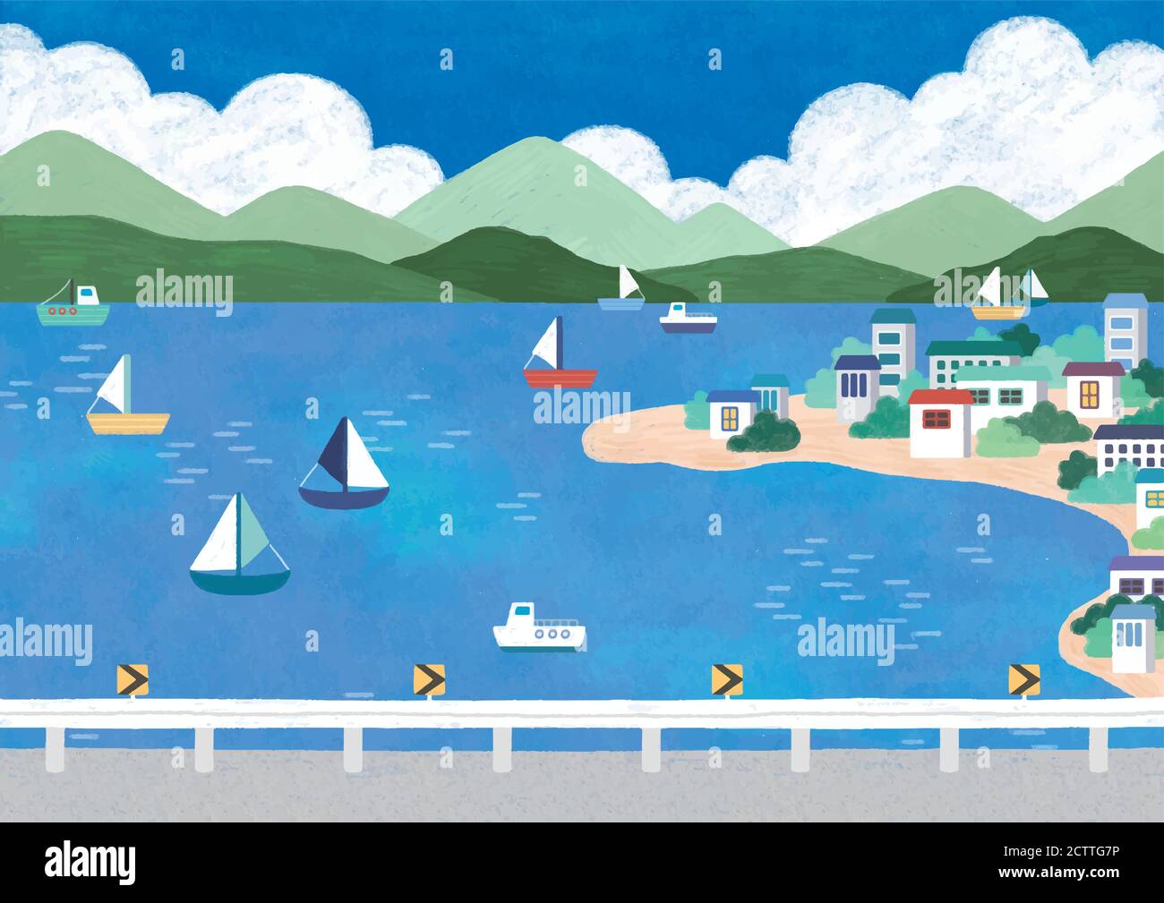 Beautiful summer landscape illustration 005 Stock Vector Image & Art ...