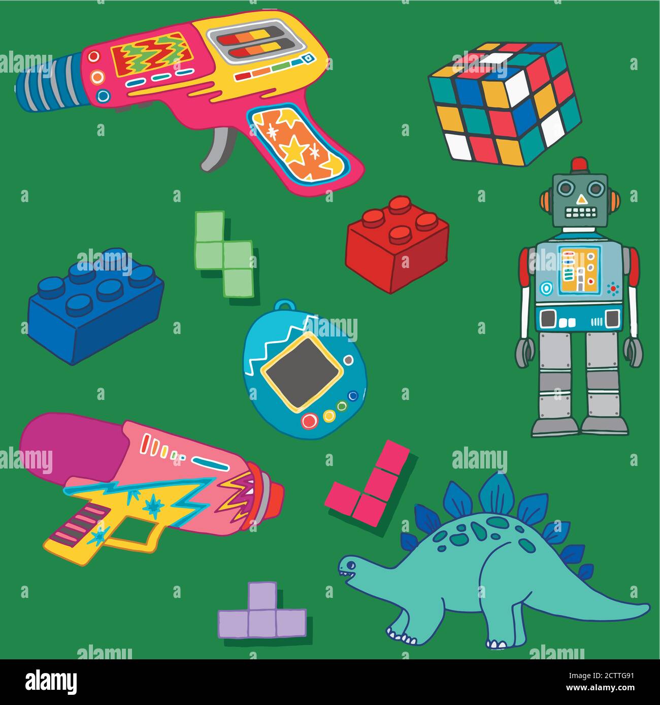 Set of vintage retro different objects illustration 008 Stock Vector ...