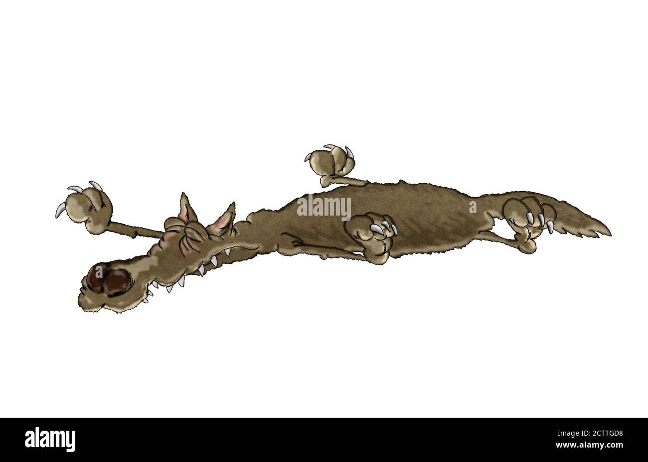 Wolf hide in the form of a carpet. Isolated cartoon illustration on a ...