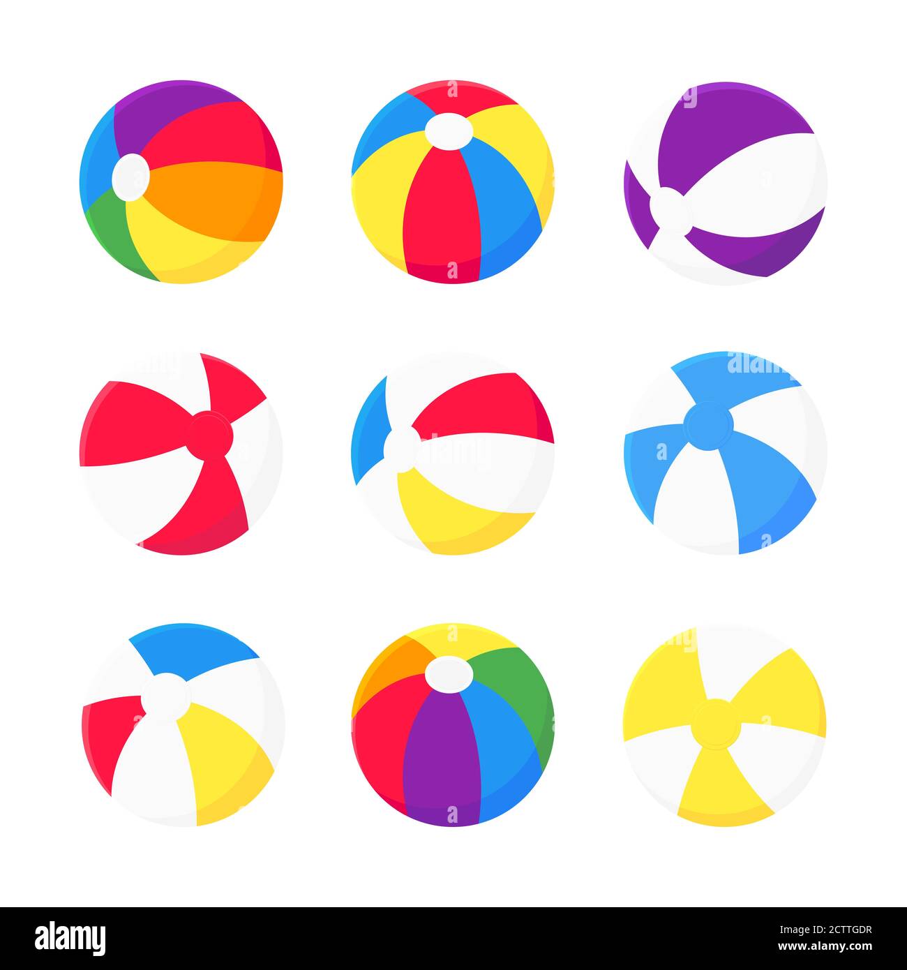 Inflatable beach balls set flat style design vector illustration icon ...