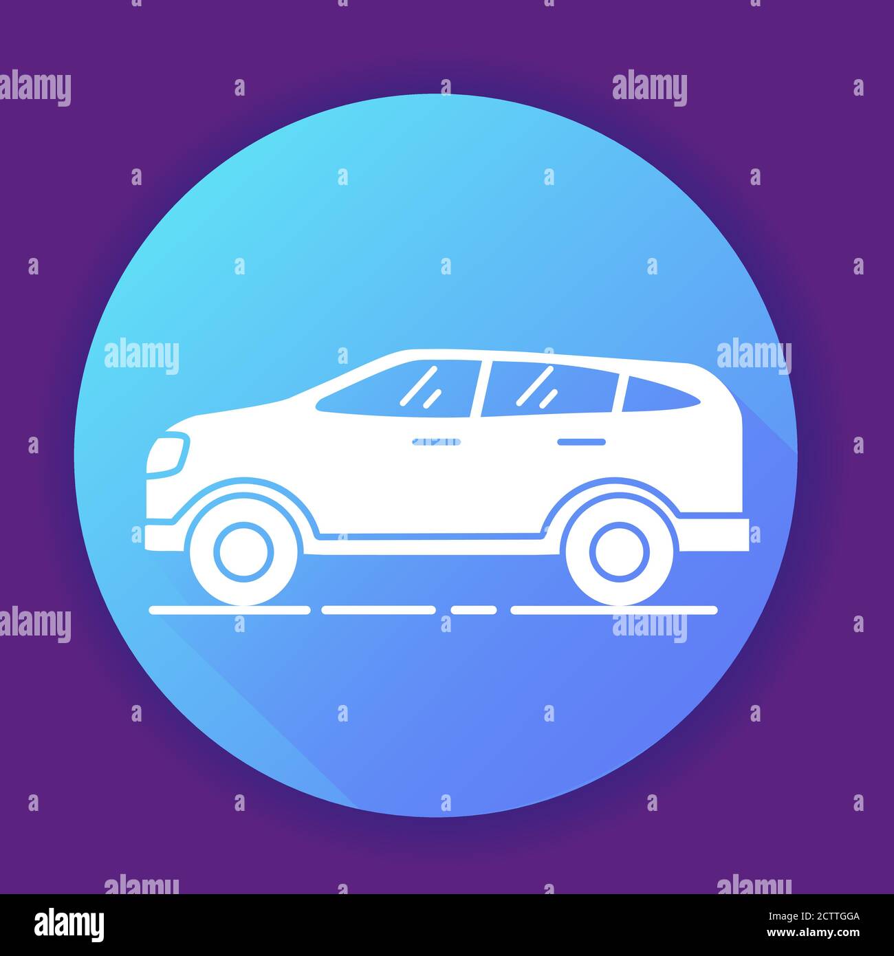 SUV car icon on blue background. Flat vector illustration Stock Vector ...